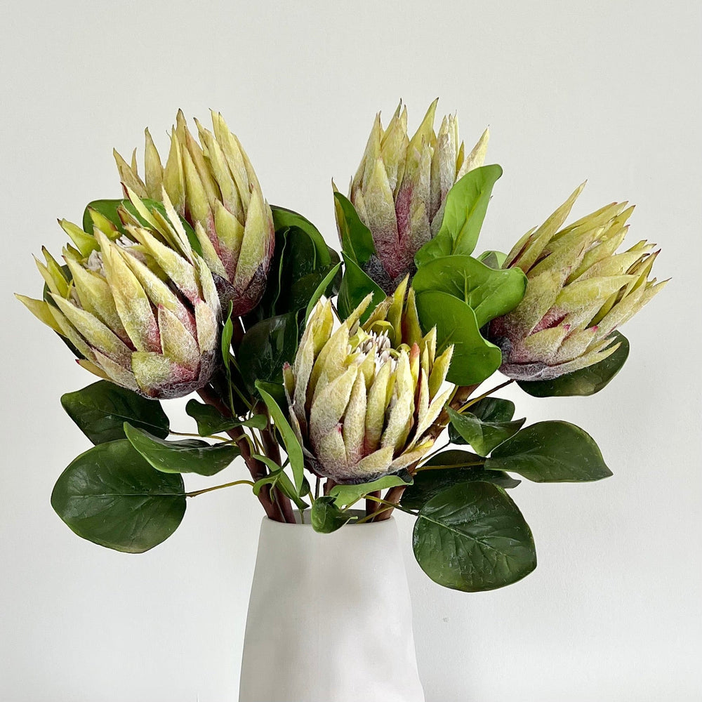 Artificial Green King Protea Stem