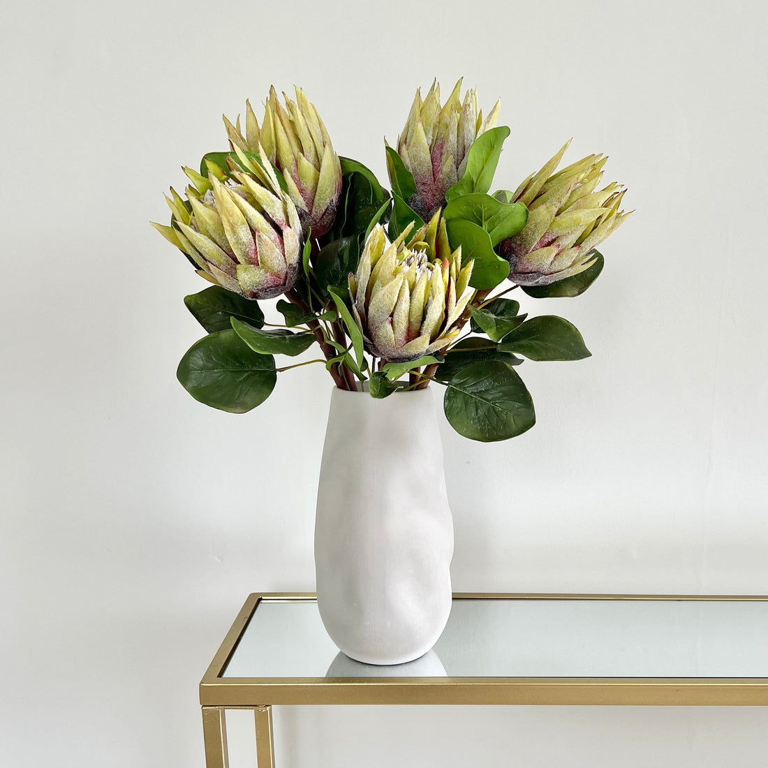 Artificial Green King Protea Stem