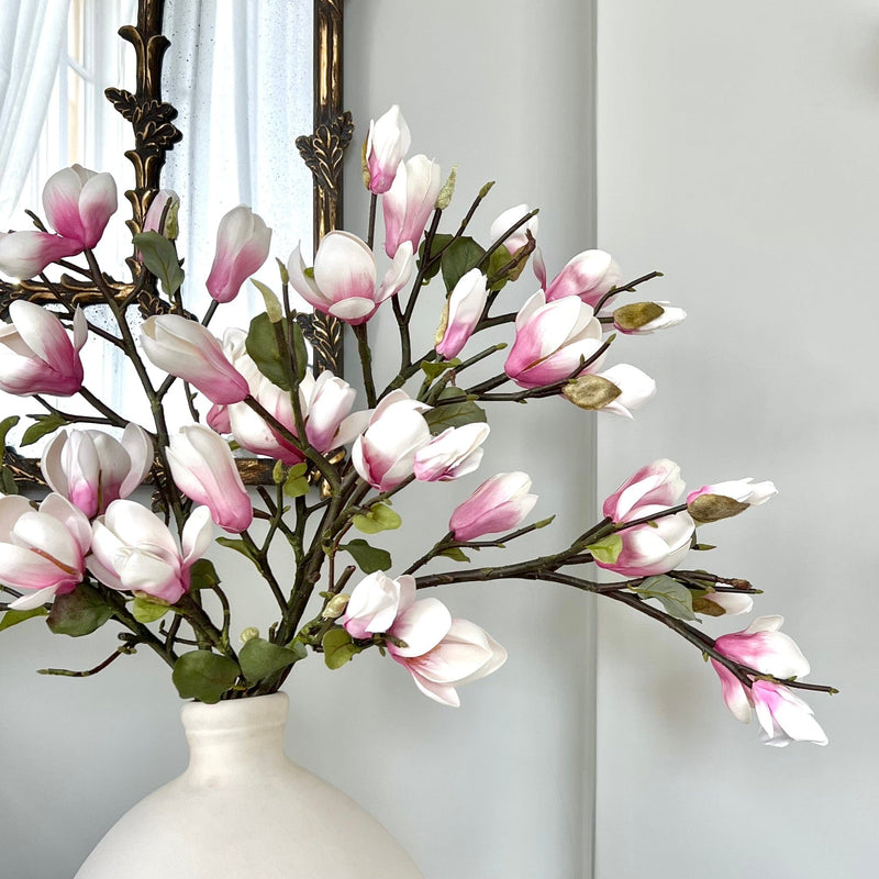 Faux Magnolia Stems | Artificial Pink Magnolia