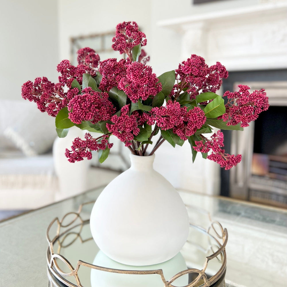 Artificial Red Skimmia Stem
