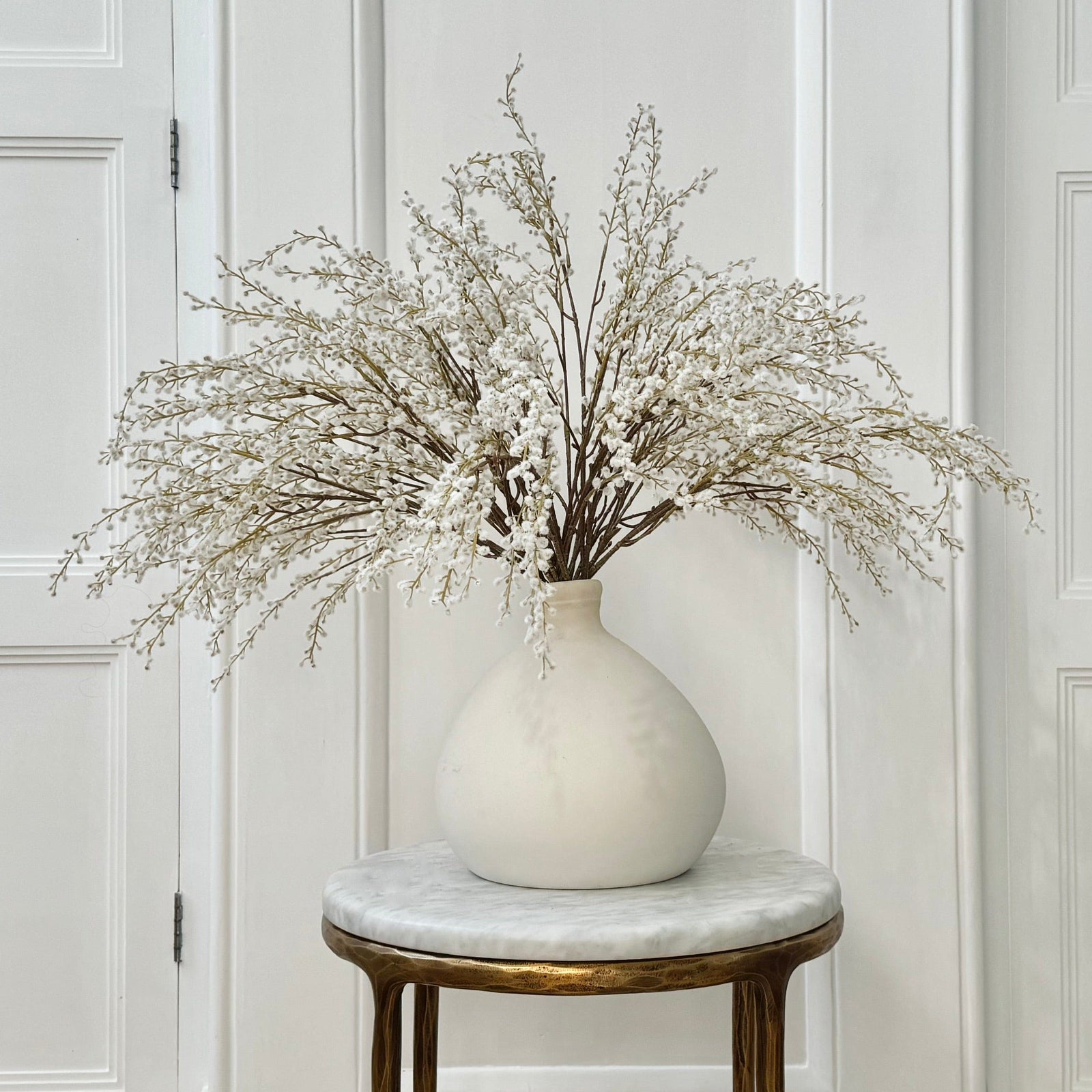Artificial White Willow Spray | Artificial Flowers