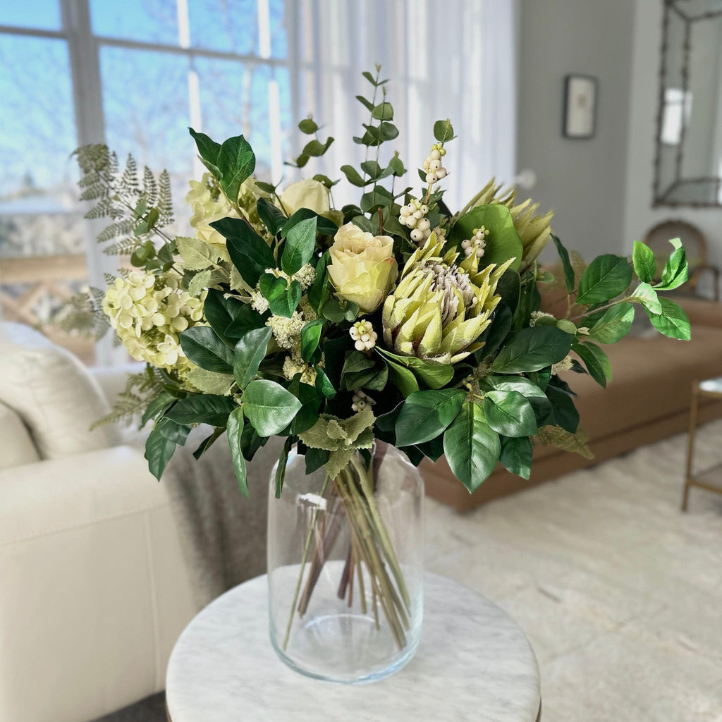 Nice & Native Bouquet & Clear Funnel Neck Vase Set