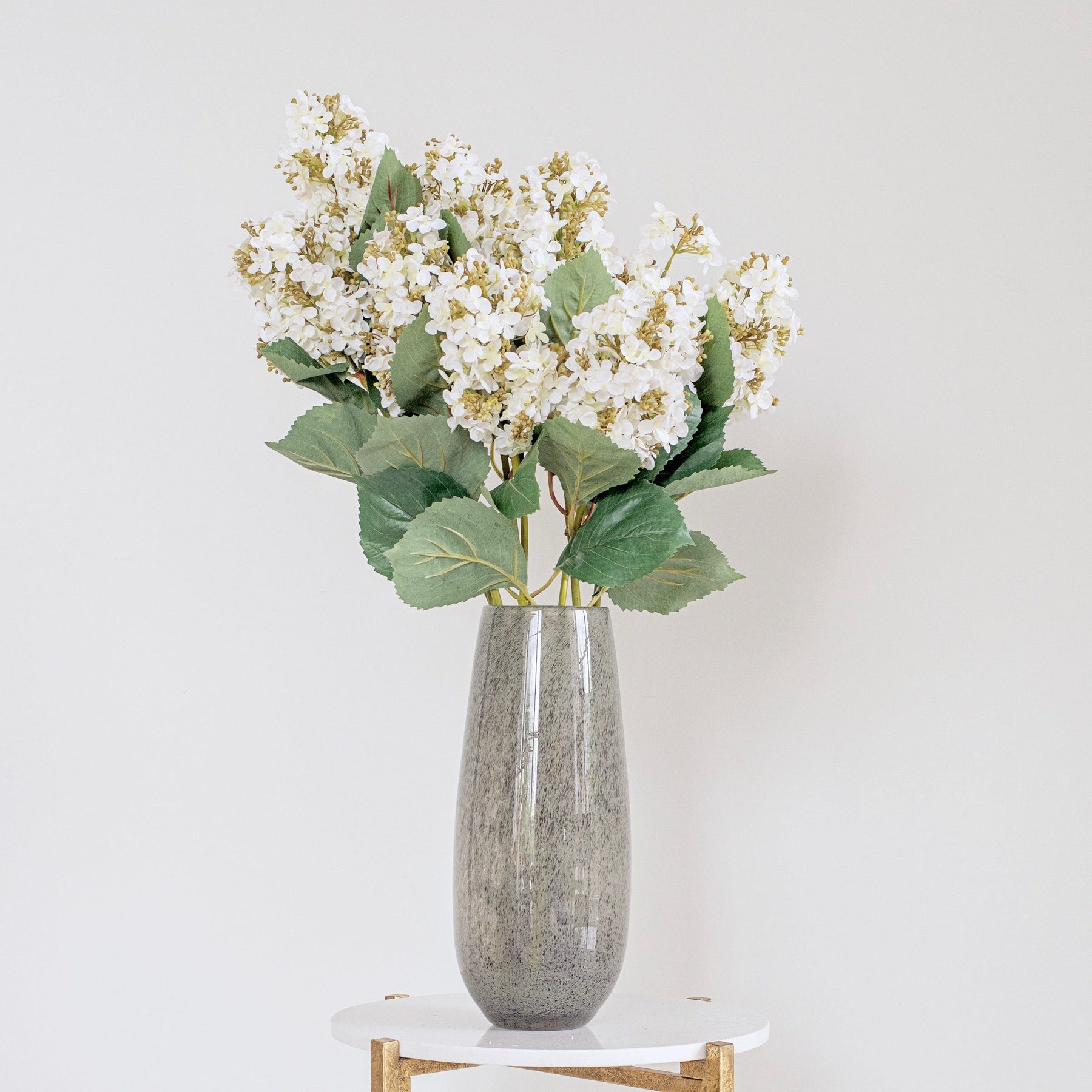 Artificial Flowers in Vase | Large Grey Elegant Vase